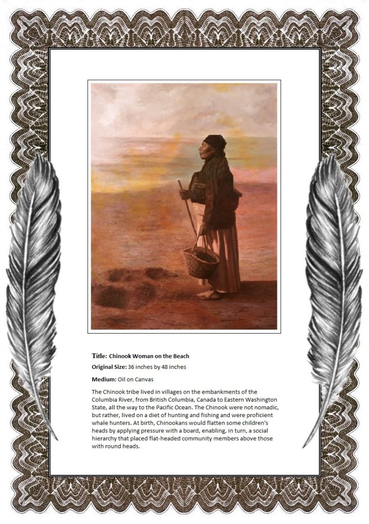 Chinook Woman on the Beach – Wingard Gallery